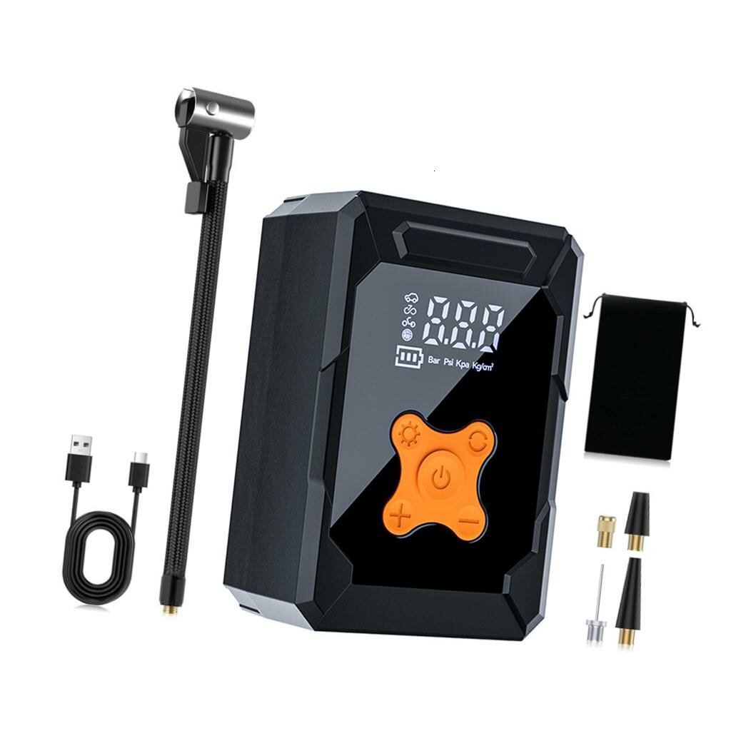 Портативный воздушный компрессор с фонариком, C