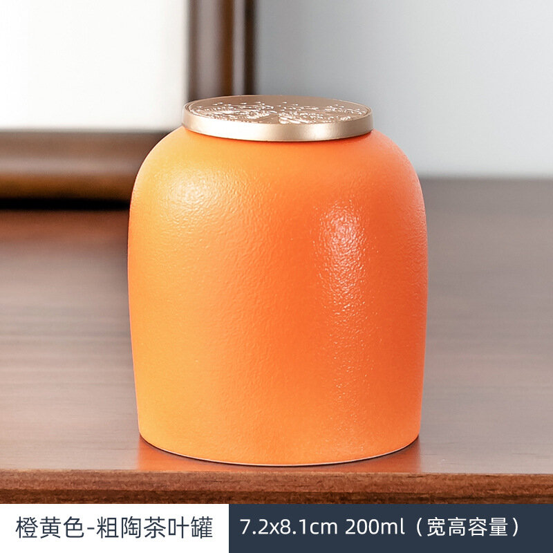Винтажные керамические банки для чая Коробка для упаковки чая Крышка из сплава Керамический герметичный резервуар для