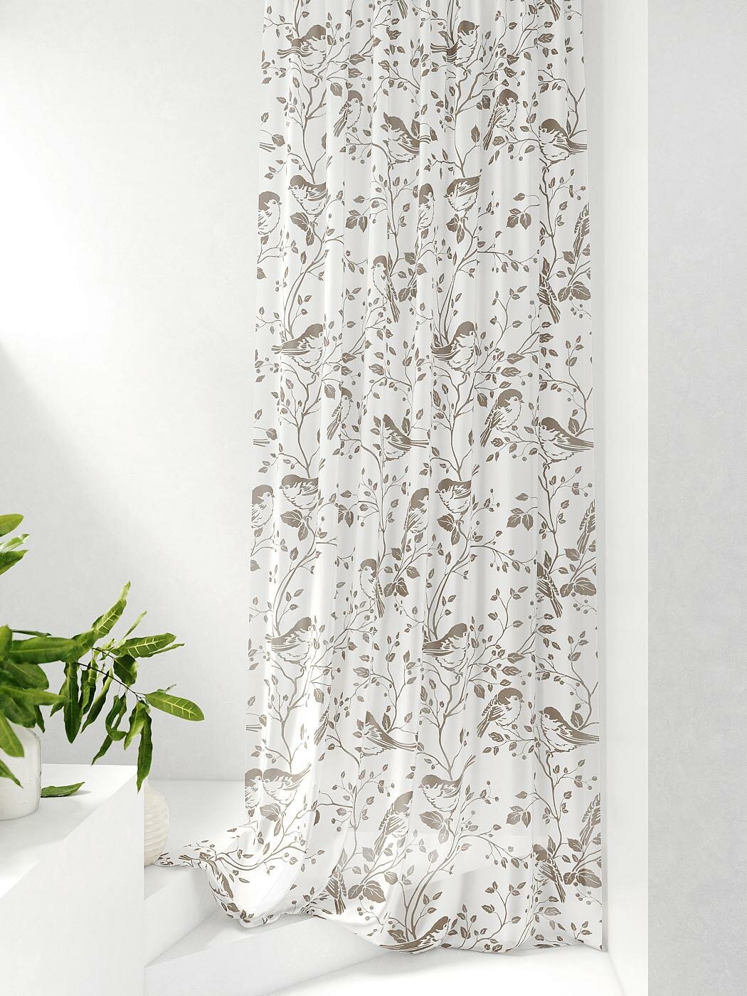 Штора для спальни и гостиной готовая 150x260 см с рисунком (589170-260)