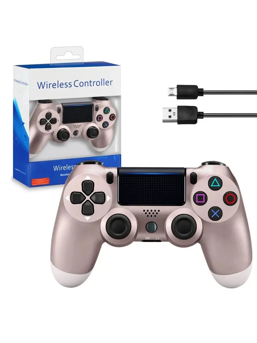 Беспроводной джойстик в розовом золоте для PS4