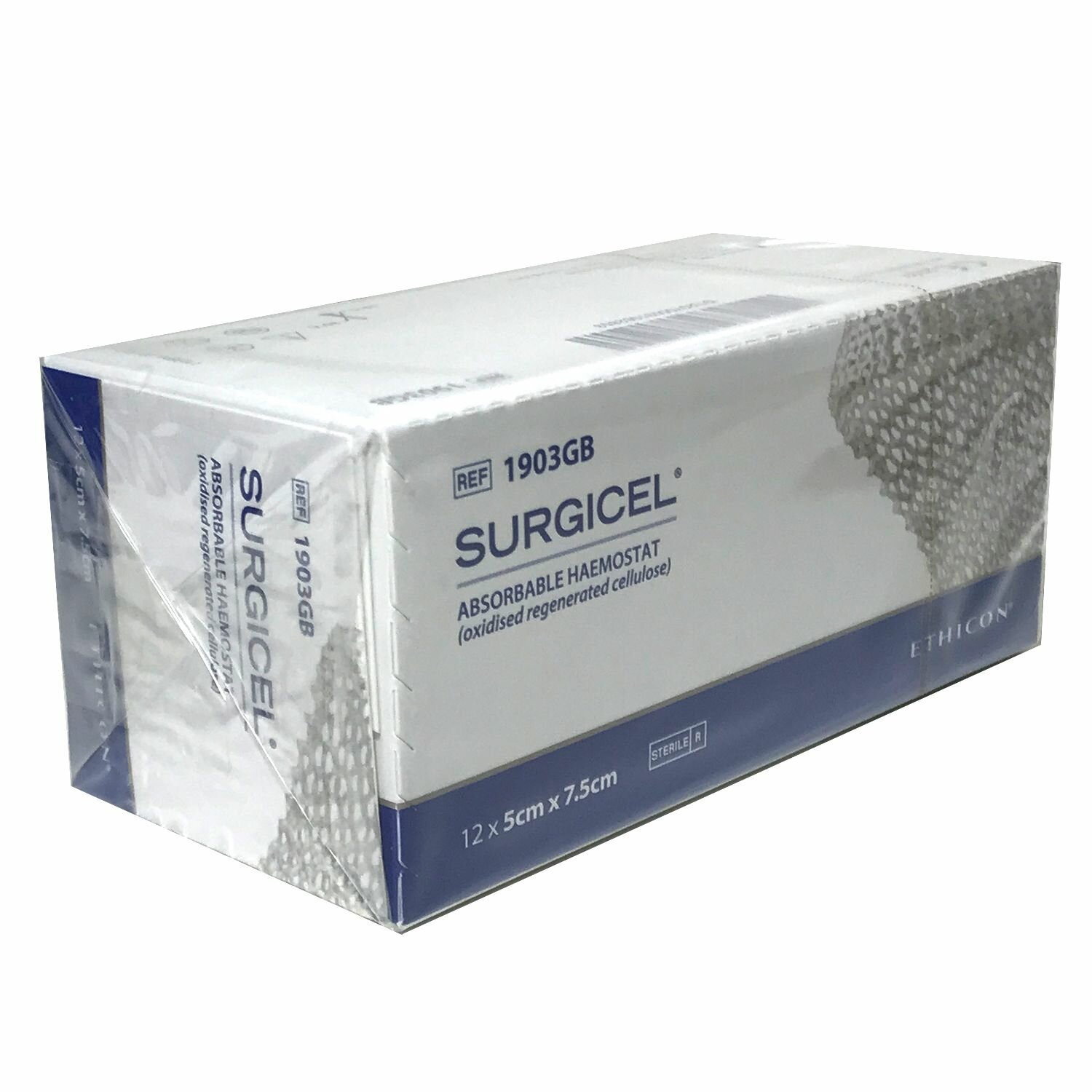 1903GB Ethicon Surgicel Серджисел гемостатический рассасыв. материал, 5х7.5 см (12 шт.)