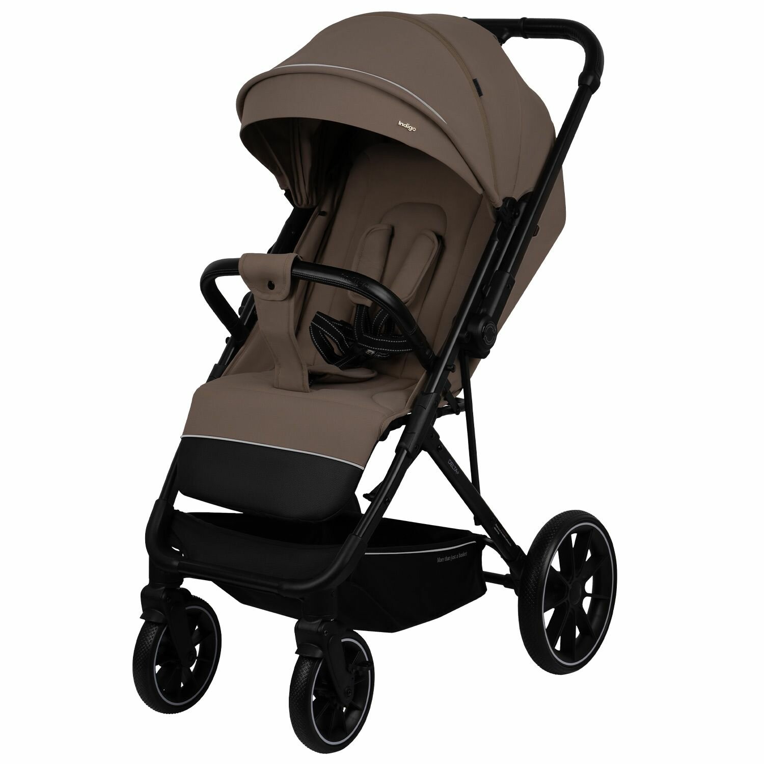 Коляска прогулочная детская Indigo Delta+ T1 Тёмно-бежевый