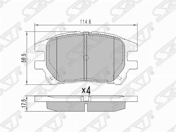 Колодки тормозные спереди Lexus RX 97-03 / SAT ST-04465-48050 Toyota Harrier XU10 97-03