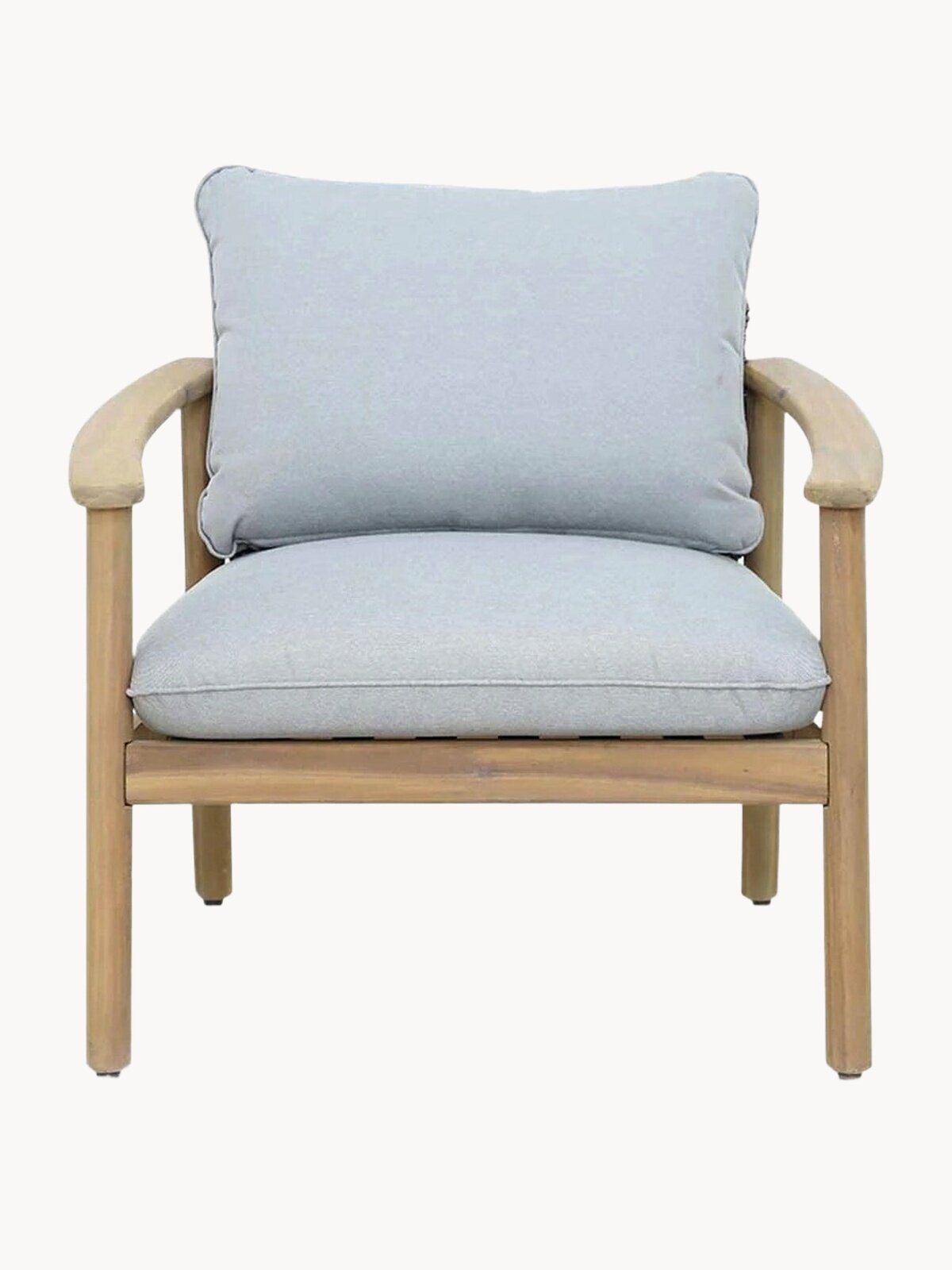 Комплект 2 шт садовых лаунж-кресел деревянных Tagliamento Freeport с подушками, Вьетнам, серые