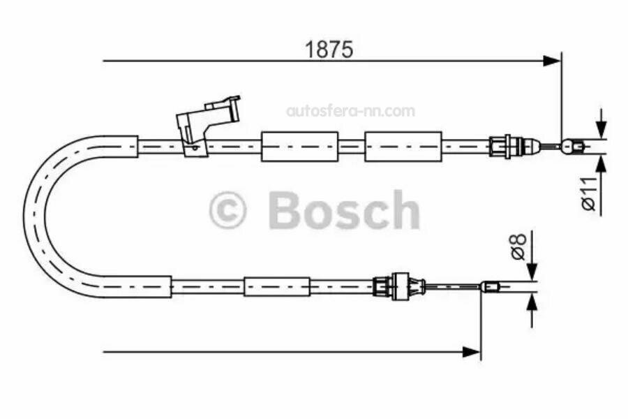 BOSCH 1987482057 Трос, стояночная тормозная система