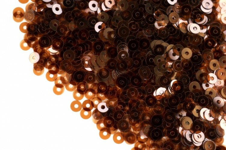 Итальянские пайетки плоские 3мм, цвет #8172 Marrone Chiaro MR, 3 грамма