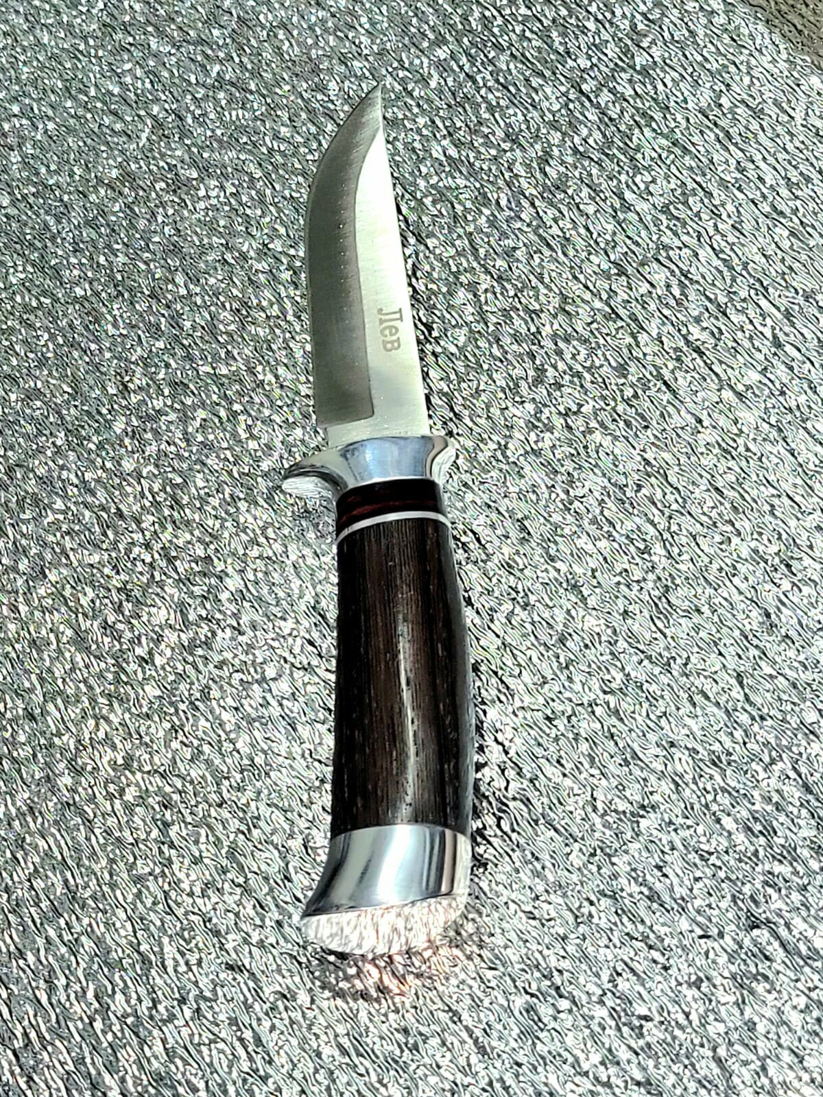 Нож туристический Кизляр "Лев", Hawkbill, нержавеющая сталь, в ножнах, коричневый