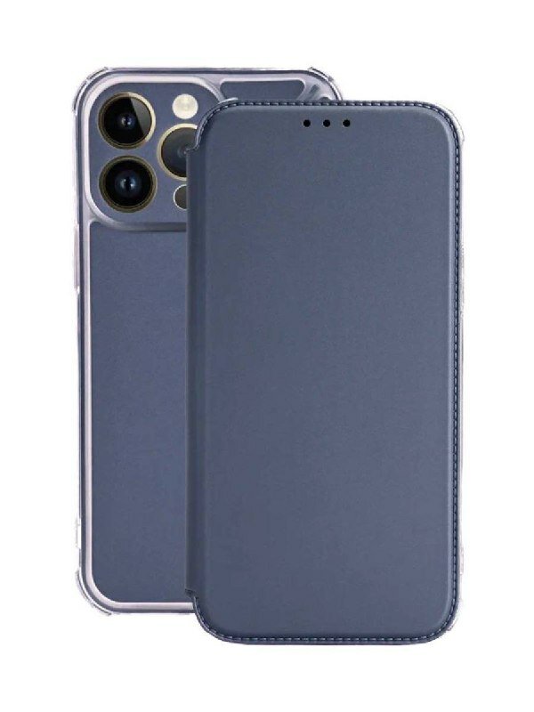 Чехол-книжка на iPhone 14 Pro Max с противоударным бампером с усиленными углами на айфон 14 про макс Серый