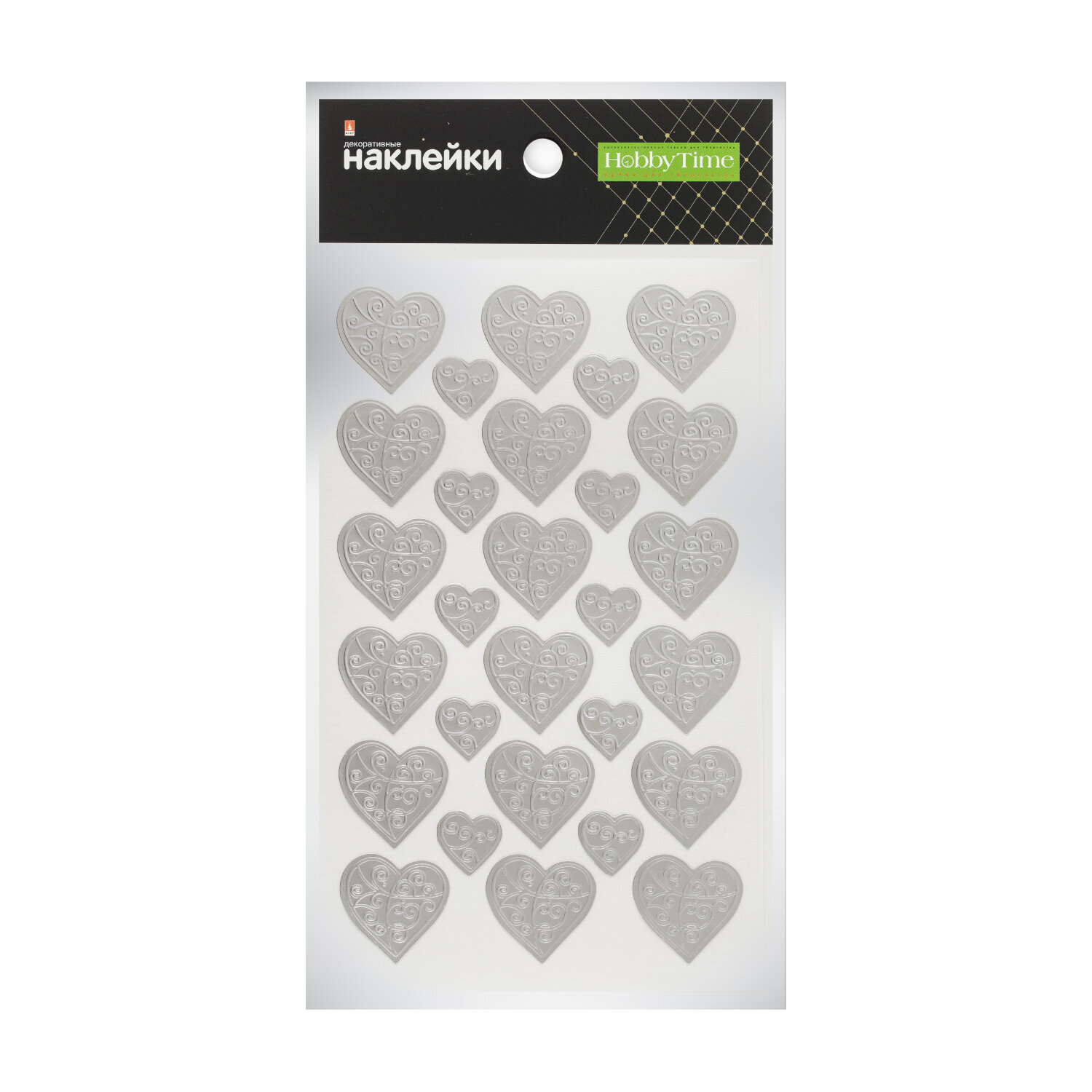 Наклейки объемные "очаровательные сердечки" 8 видов, Арт. 2-141/09