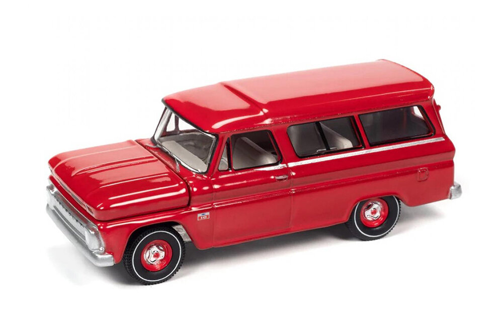 Модель коллекционная AUTO WORLD Chevrolet suburban 1965 red / шевроле сабурбан 1965 красный (длина модели 6-10 см)