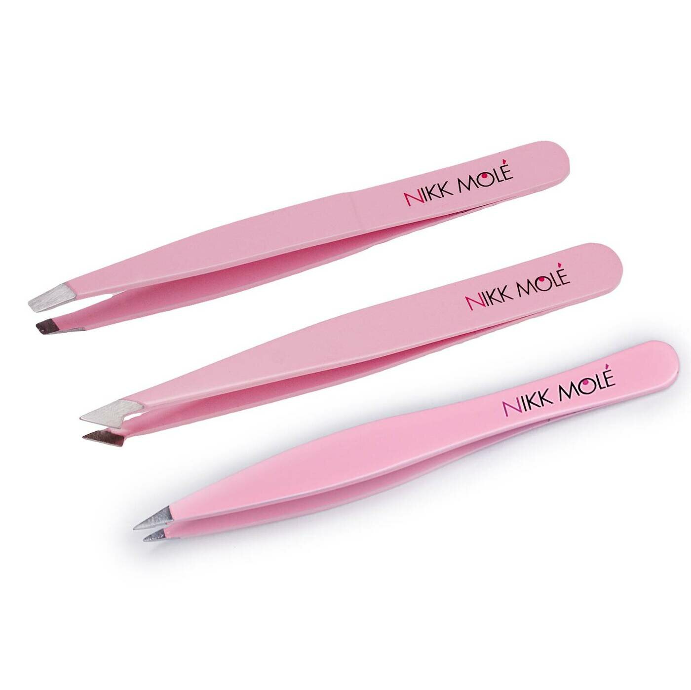 Набор пинцетов Nikk Mole 3 шт (Розовый)