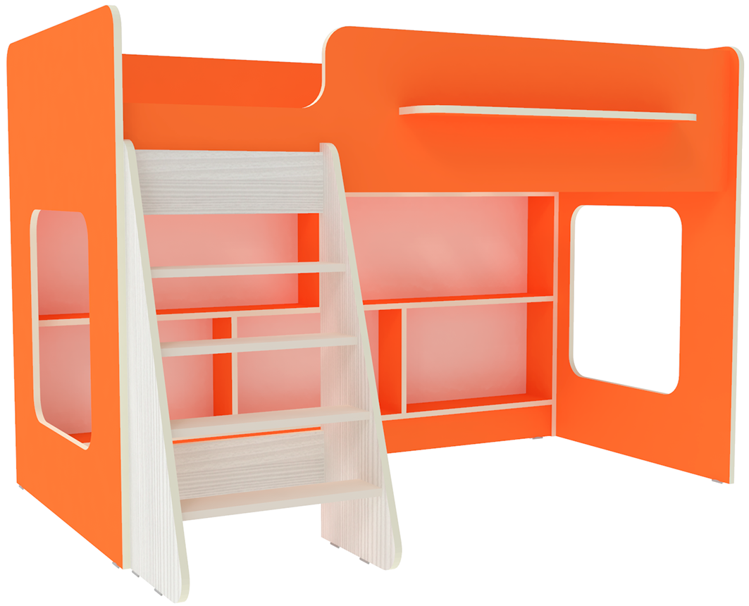 Кровать Л-22.1 Белое Дерево Оранжевый