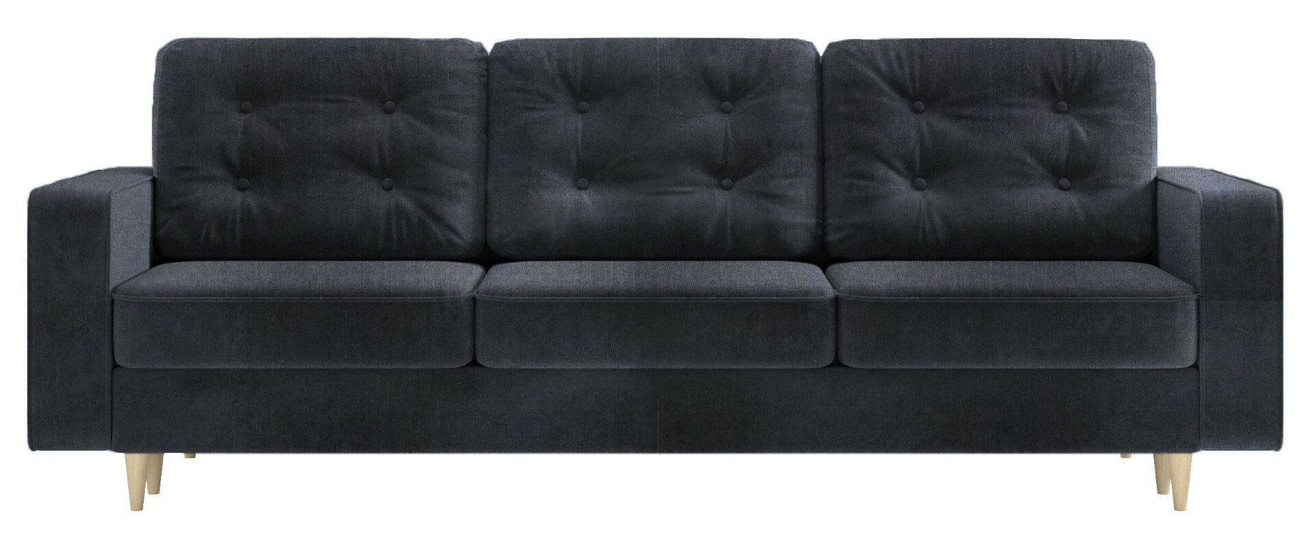 Диван трехместный Феличита, еврокнижка, в цвете серый (Bingo-28)