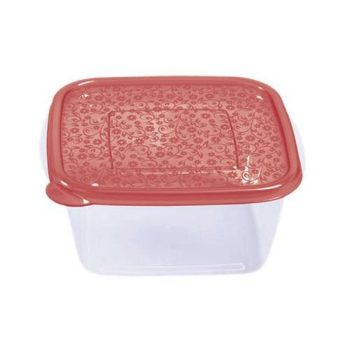 Контейнер для хранения продуктов с крышкой, для СВЧ, полипроп,2,1л, высота 90, длина 190, ширина 185мм, прозр, бордо