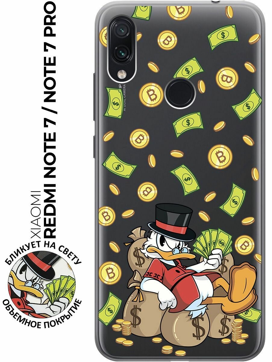 Силиконовый чехол с принтом Rich Scrooge для Xiaomi Redmi Note 7 / Note 7 Pro / Сяоми Редми Ноут 7 / Ноут 7 Про