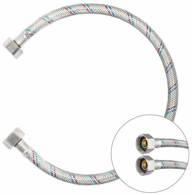 Клип 1316 подводка гибкая для воды со стальной гайкой 1/2" В/В 600мм