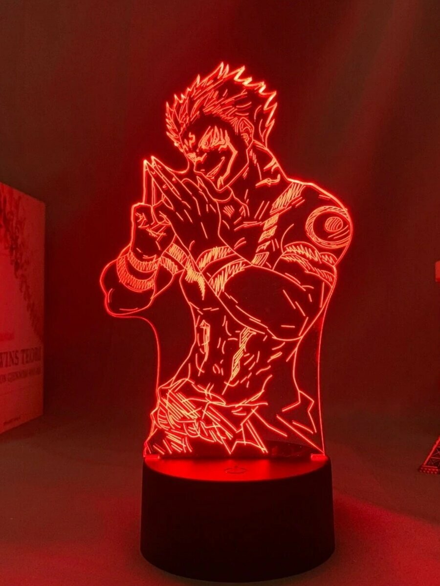 Ночник Аниме Магическая Битва - Anime Jujutsu kaisen. Подарок фанату аниме и манги — декор в комнату с любимыми персонажами, в стиле отаку и японской анимации.