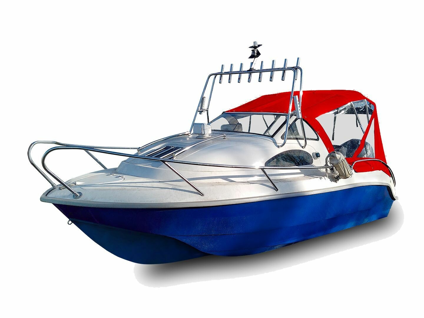 Корвет 600 ВА. Corvet 600 WA. Тент с дугами с креплениями на штатное стекло