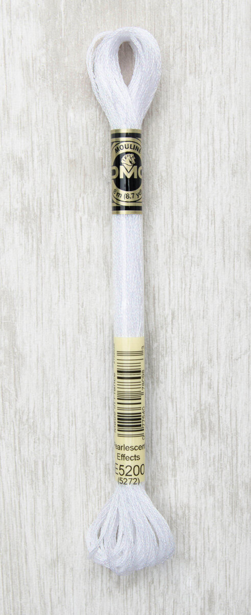 Мулине "DMC" Металлик 100% полиэстер 8 м Е5200 белый