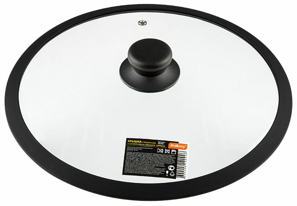 Крышка стеклянная Mallony CAPPELLO, 24 см, с силиконовым ободком (003544)