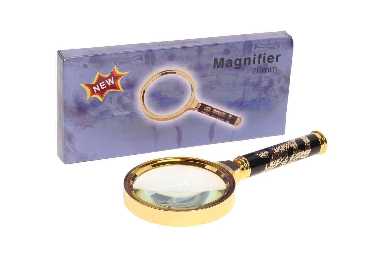 Лупа 70мм металлическая оправа MAGNIFER