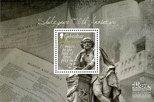 Почтовые марки Гибралтар 2014г. "450 лет со дня рождения Уильяма Шекспира, 1564-1616" Поэты MNH
