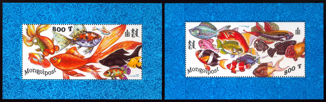 Почтовые марки Монголия 1998г. "Рыбы" Рыбы MNH