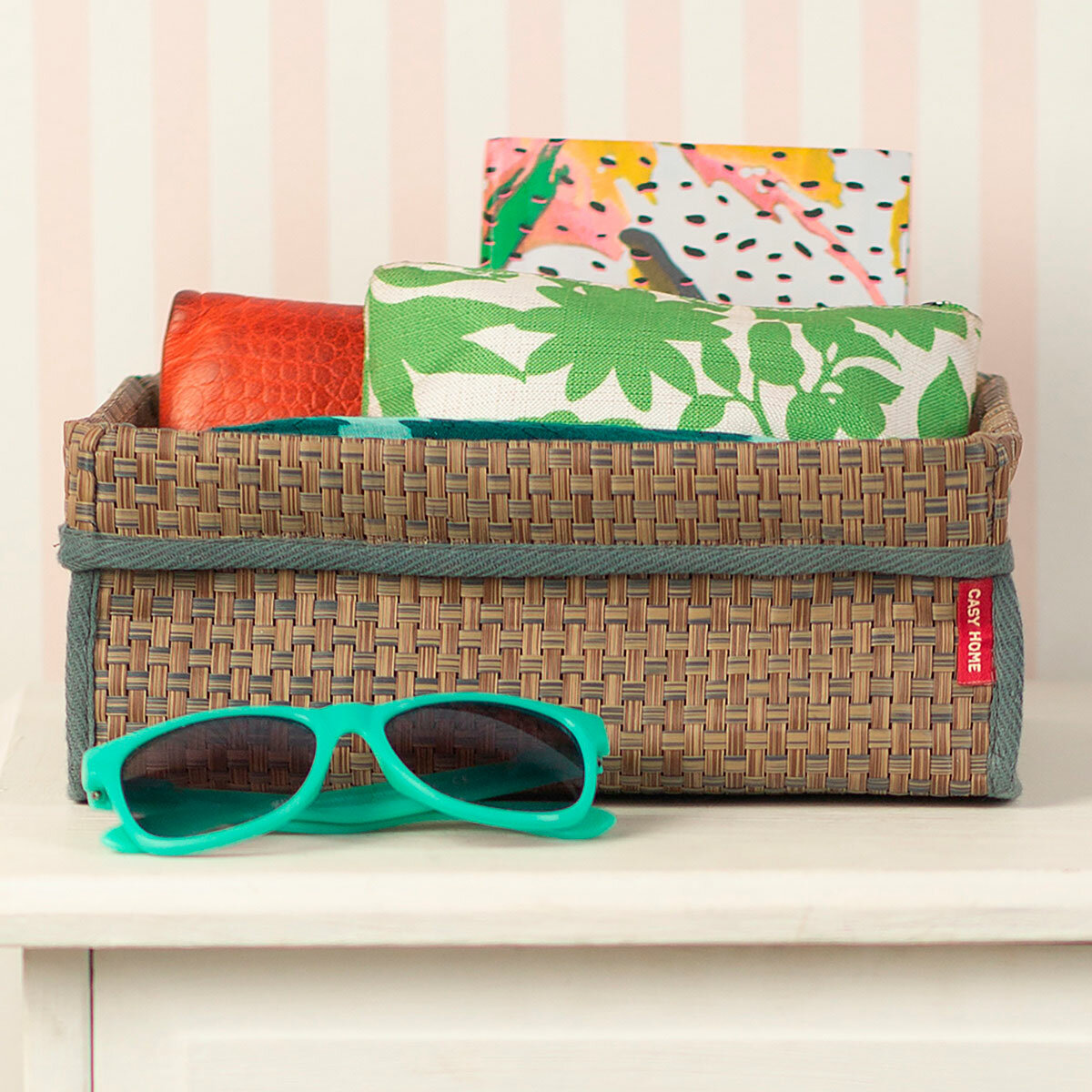 Корзинка для мелочей в прихожую Casy Home 26x20x10см, цвет коричневый