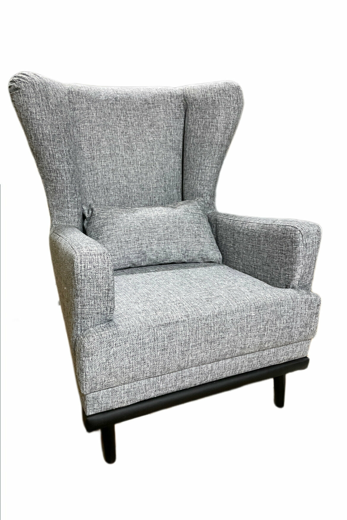 Кресло MF-SOFA "Честер", с подлокотниками, с подушкой, серый велюр