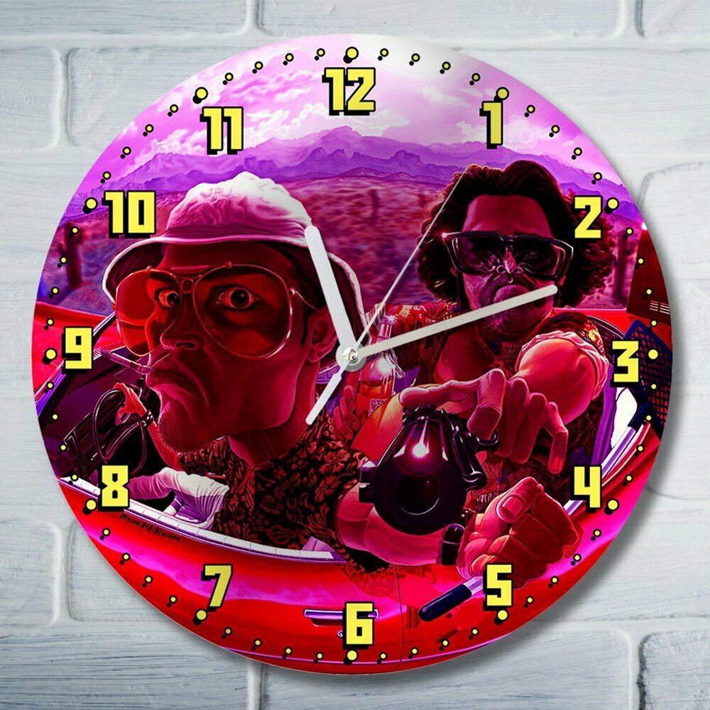 Настенные часы УФ "Фильм Страх и ненависть в Лас-Вегасе (Fear and Loathing in Las Vegas, Хантер Томпсон, Джонни Депп, Рауль Дюк) - 9188"