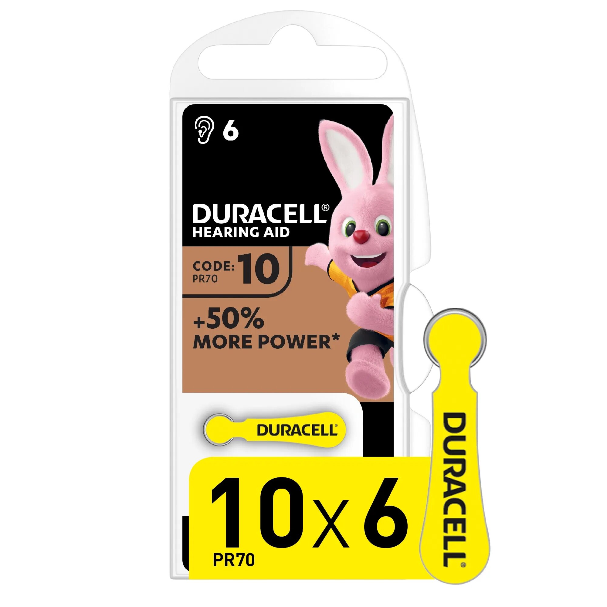Элемент питания DURACELL ZA10 6BL (для слуховых аппаратов)