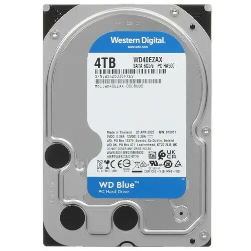 HDD диск SATA / Western Digital Blue 4TB / 5400rpm, 256Mb / WD40EZAX