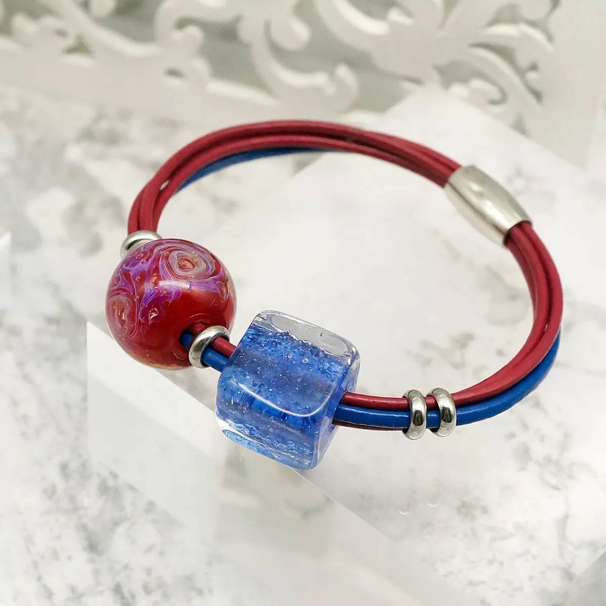 Браслет, стекло, муранское стекло