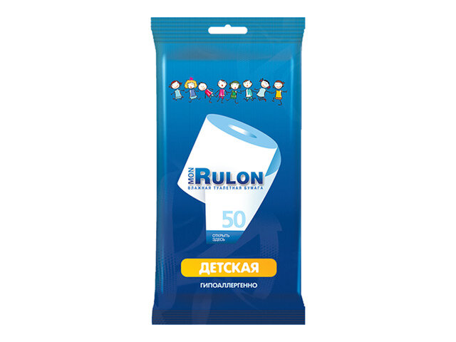 Mon Rulon детская влажная туалетная бумага 50 шт для чувствительной кожи без запаха
