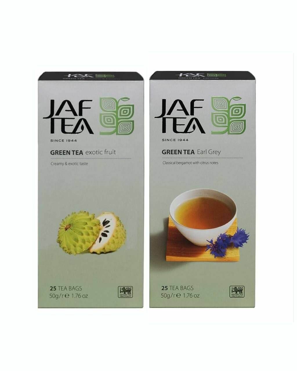 Зеленый чай Экзотический фрукт/зеленый с бергамотом Jaf Tea, 2 шт по 25 пак