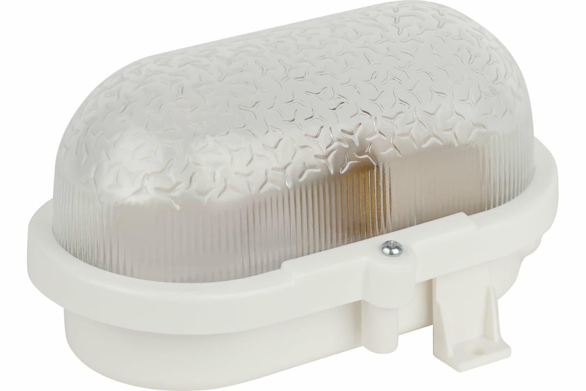 ЭРА Светильник НБП 01-60-012 с ободком Евро пластик/стекло IP53 E27 max 60Вт овал белый, Б0052016