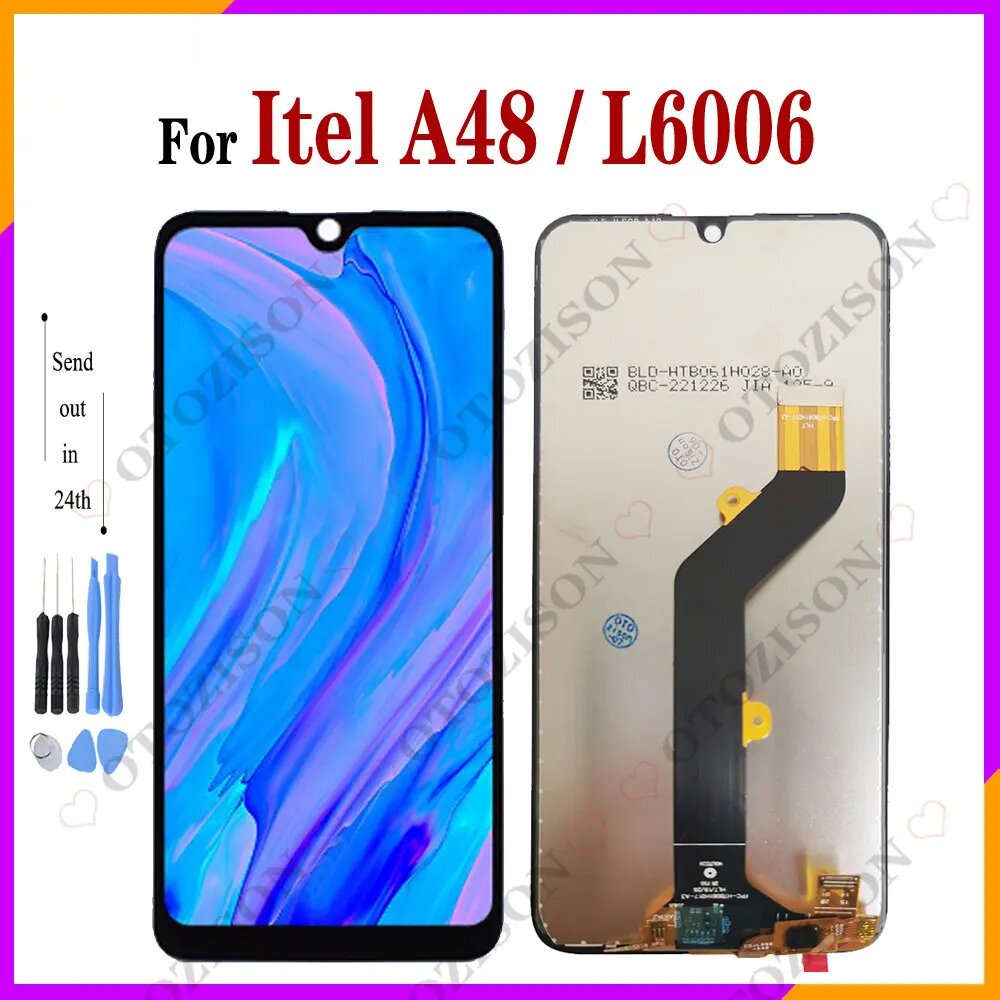 Для itel A48 ЖК-дисплей L6006 ЖК-экран сенсорная панель дигитайзер сенсор в сборе Замена для ITEL A48 Детали дисплея протестировано нормально
