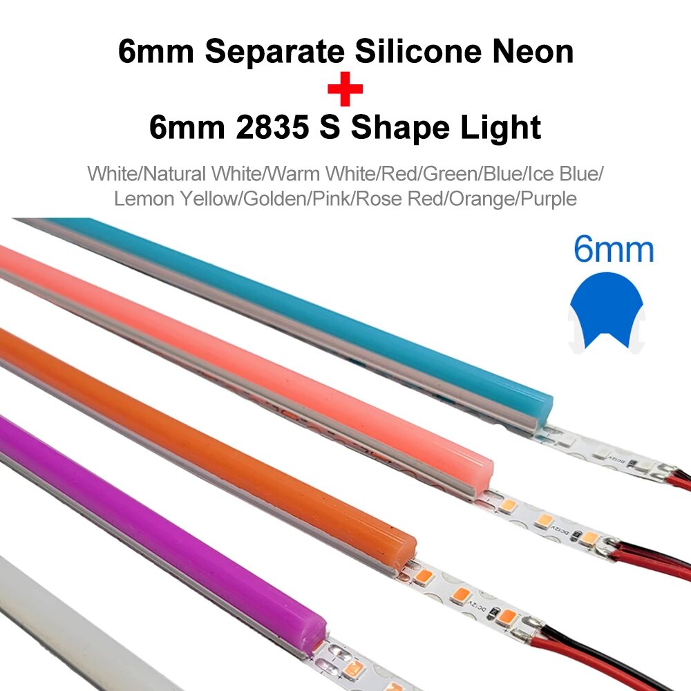 Светодиодная лента FUNZENXIN 6 мм, 12 цветов, 120 LED Led Neon x S Light, Blue, 5m