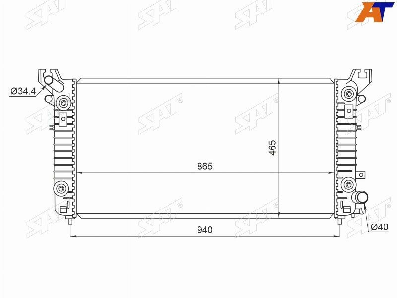 . SAT Радиатор охлаждения двигателя для Chevrolet Tahoe 13-21 / Cadillac Escalade 15-21 / GMC Yukon 15-21