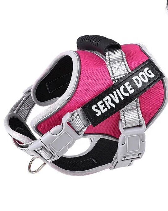 Шлейка для собак "Service Dog" цвета красная роза. Размер XXL