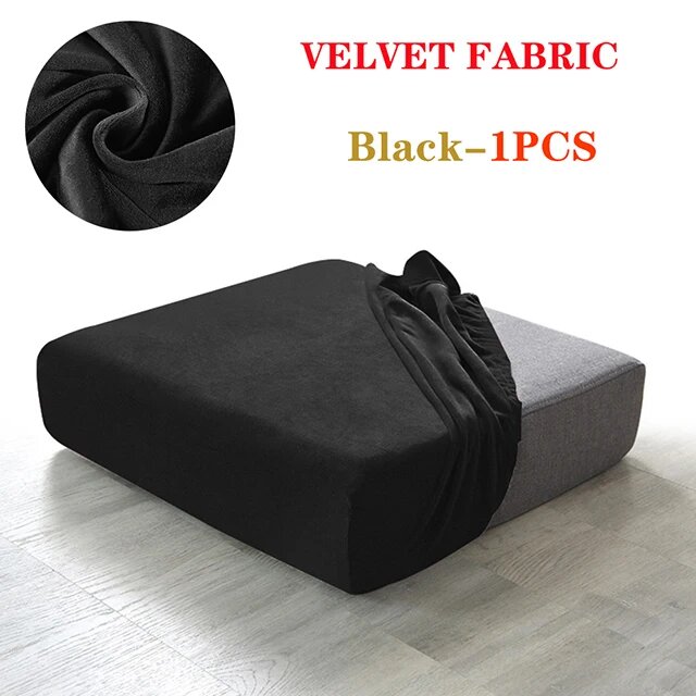 Черный чехол на диван Velvet Fabric Plus Size (M)-1pc