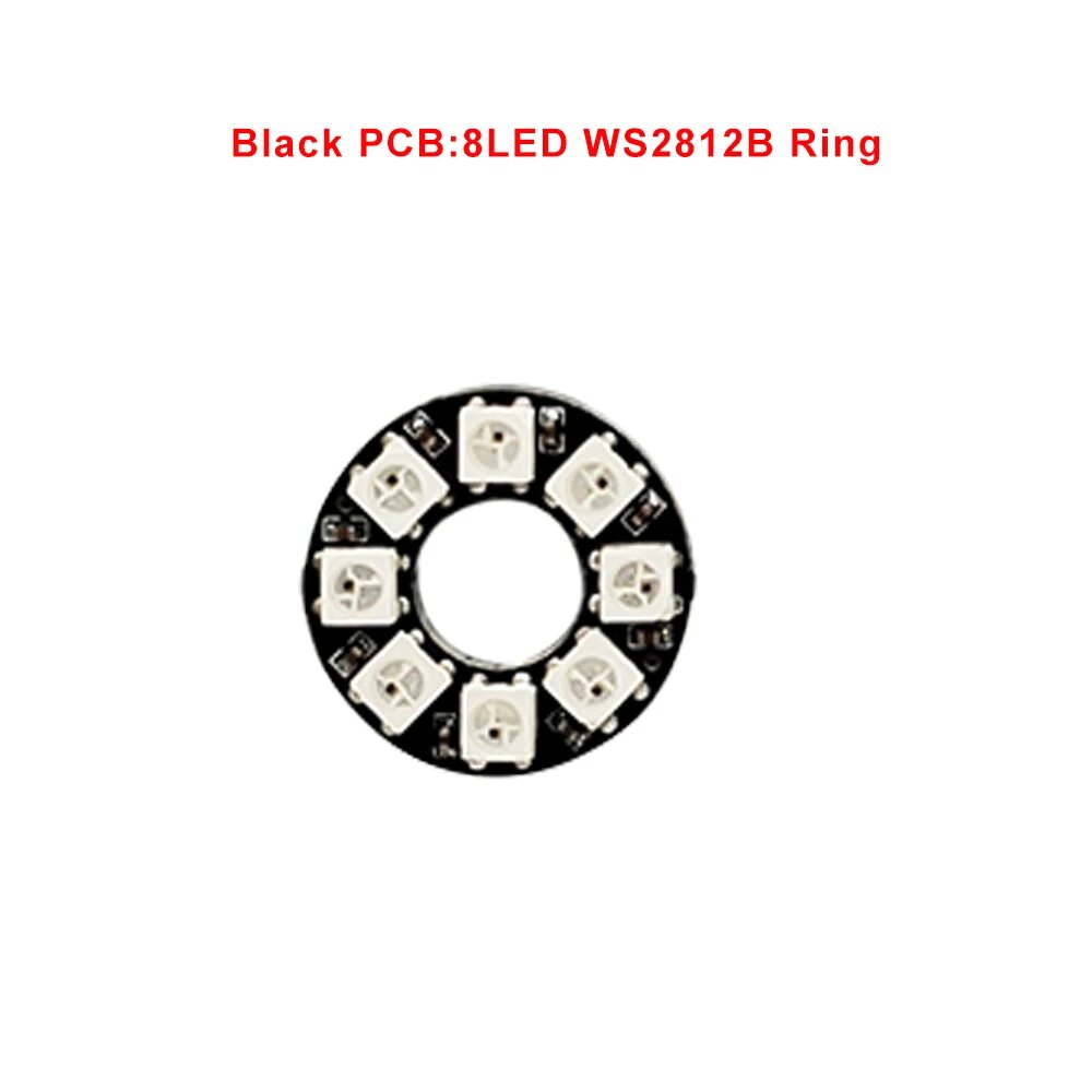 FUNZENXIN WS2812B RGB гибкая светодиодная панель Черный, 8LED Black Ring