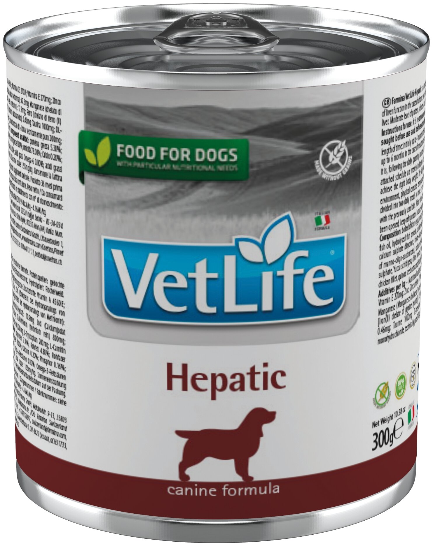 Farmina Vet Life Hepatic Влажный корм (консервы) для собак при заболевание печени, 300 гр.