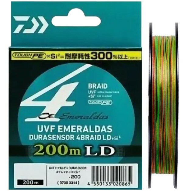Шнур плетеный Daiwa UVF EMERALDAS DURASENSOR +Si2 LD PE 0.6 200m