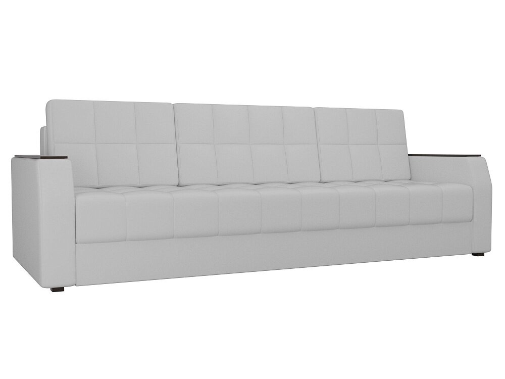 Прямой диван Атлант БС Белый Экокожа, еврокнижка, 230х101х85 см, с ящиком для белья