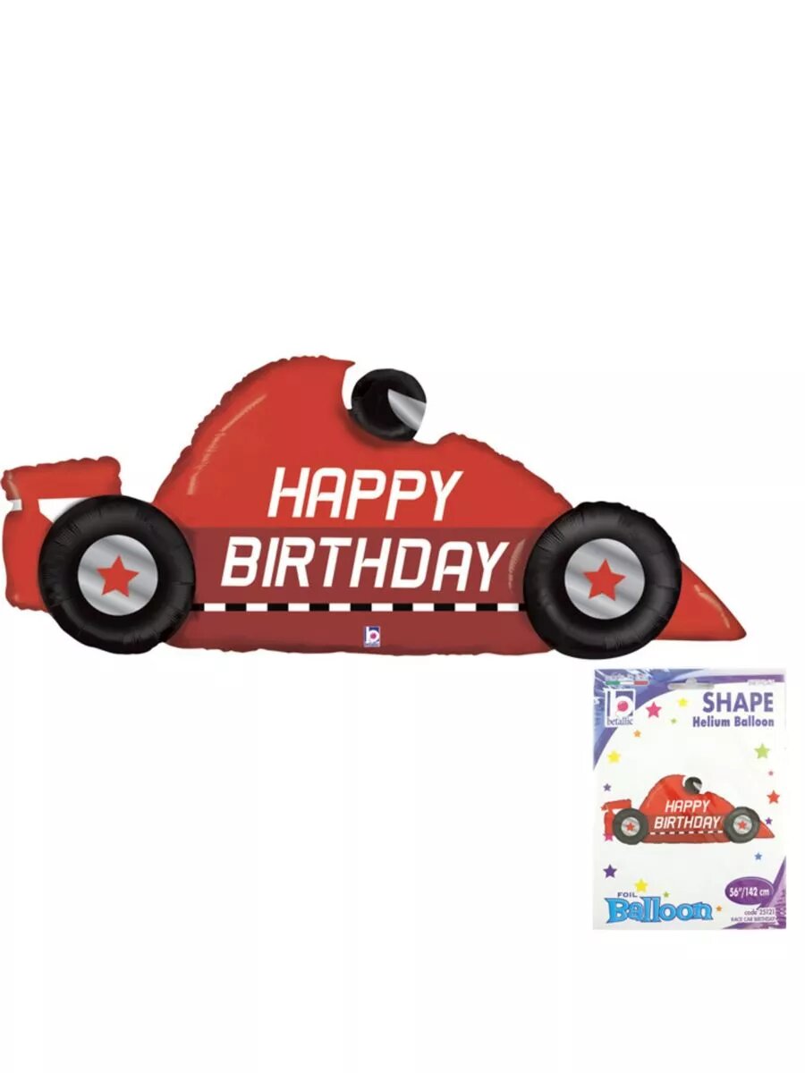 Гоночная машина СДР в упаковке, фольгированный шар (56"/1,4 м ) 1 шт. / GRABO, Италия