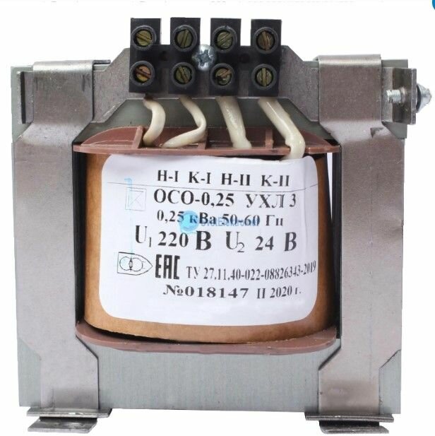 Трансформатор Электротехник ОСО-0,25 УХЛ3 220/24, IP00, трансформатор ET003491