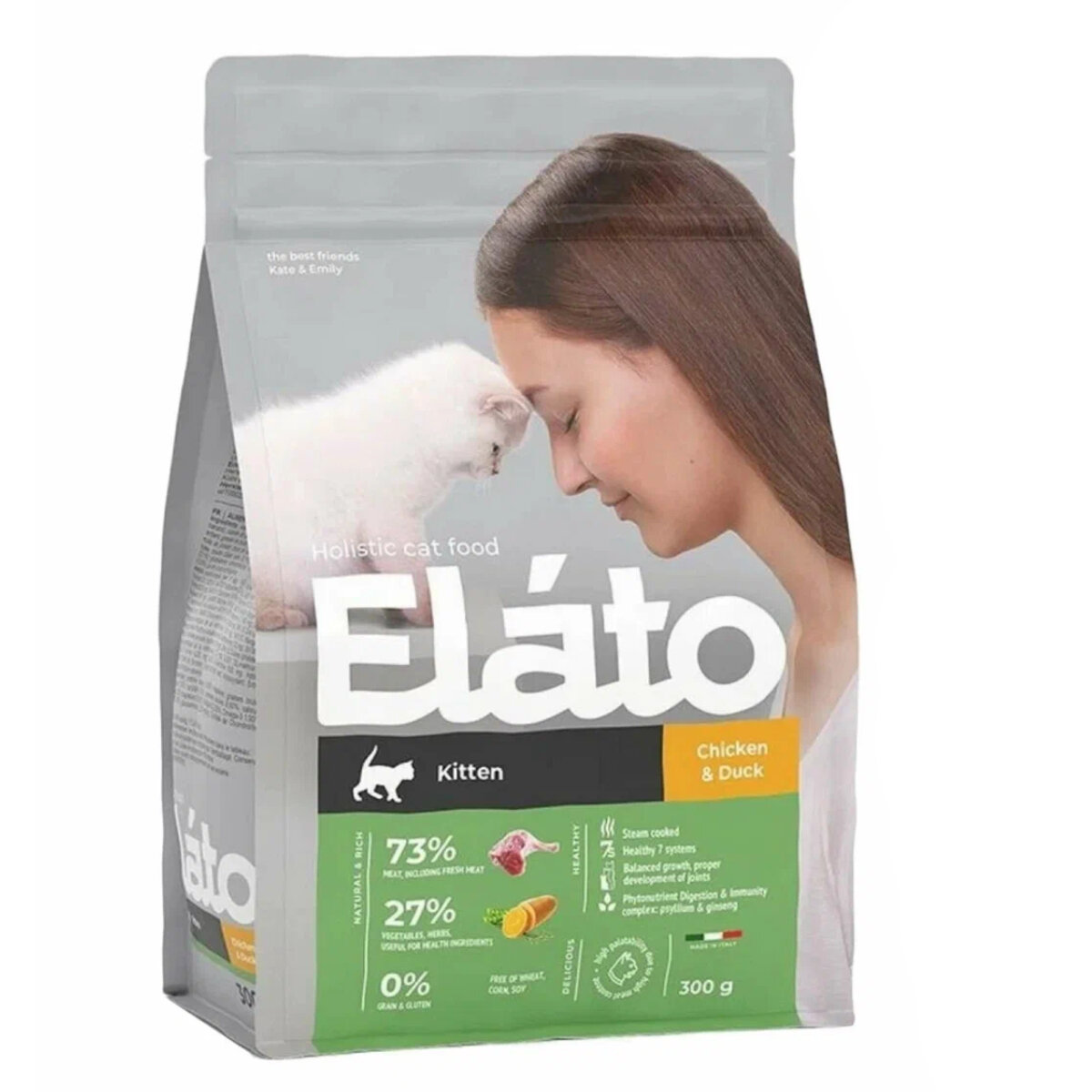 ELATO Holistic сухой полнорационный корм для котят с Курицей и Уткой 300г