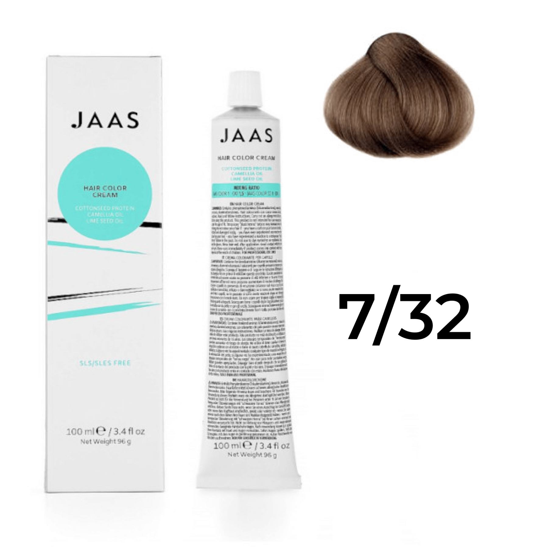 Крем - краска для волос профессиональная Jaas 7/32 Русый Бежевый 100 мл