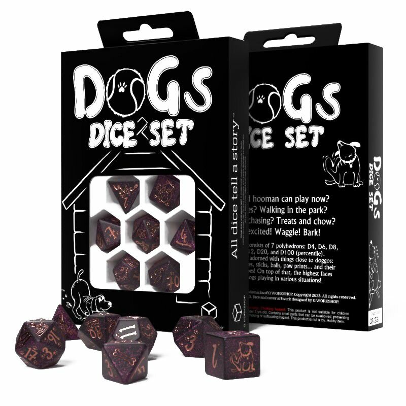 Набор кубиков Q-Workshop "DOGS Dice Set", для ролевых игр, 14+, 7 штук